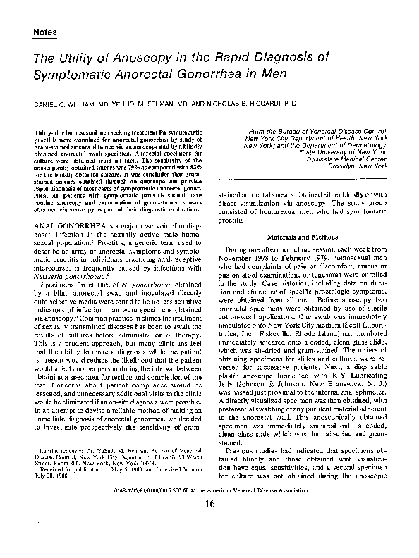 (PDF) The Utility of Anoscopy in the Rapid Diagnosis of Symptomatic ...