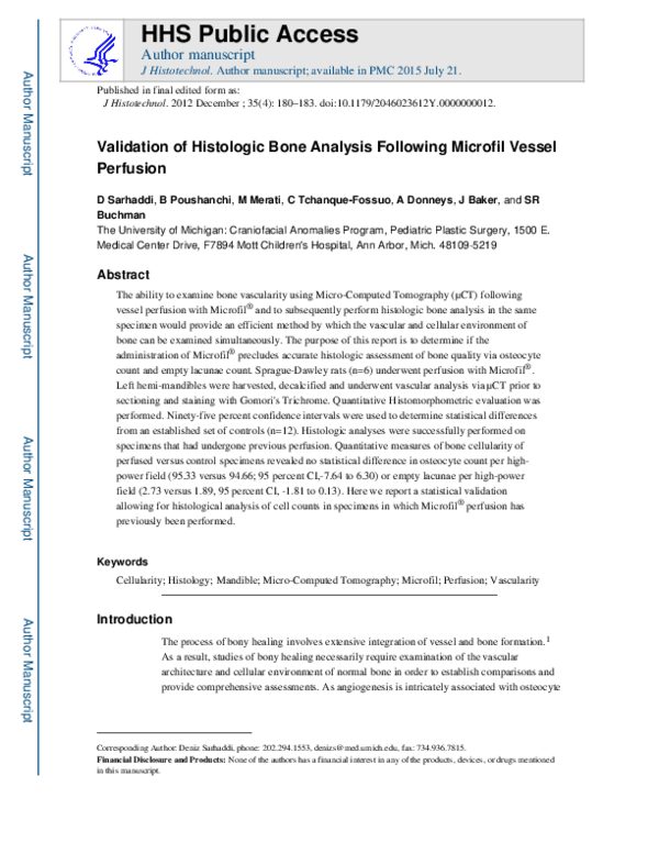 (PDF) Validation of histologic bone analysis following Microfil vessel ...
