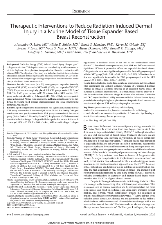 (PDF) Therapeutic Interventions to Reduce Radiation Induced Dermal ...