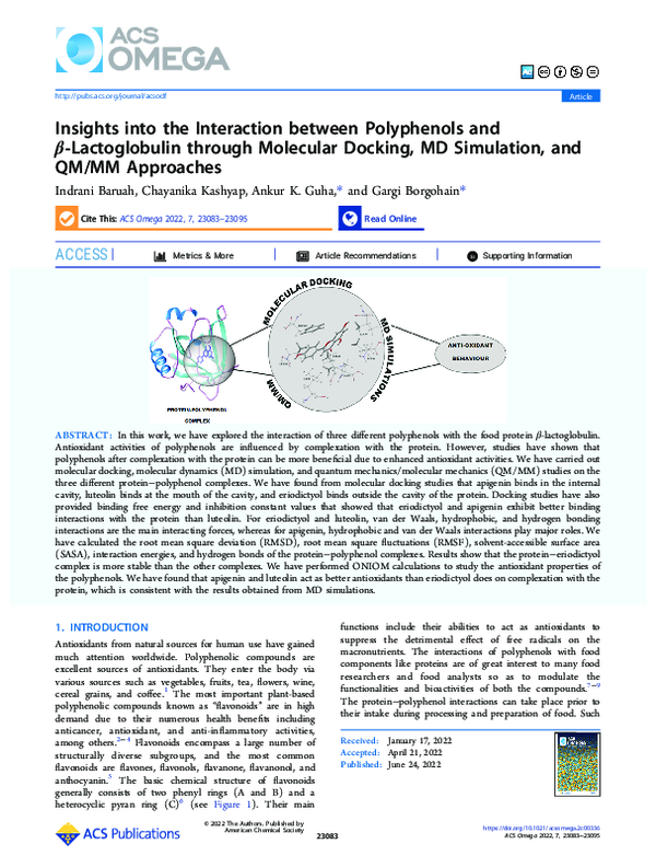 (PDF) Insights into the Interaction between Polyphenols and β ...