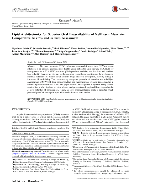 (PDF) Lipid Architectonics for Superior Oral Bioavailability of ...