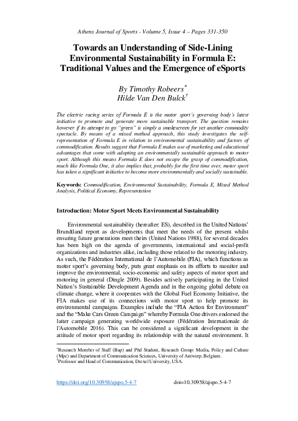 (PDF) Towards an Understanding of Side-Lining Environmental ...