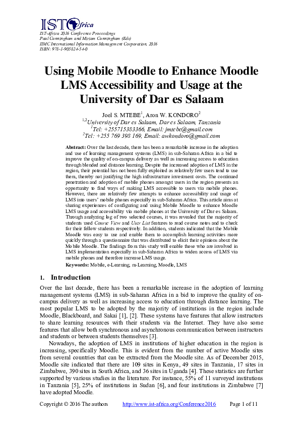 Pdf Using Mobile Moodle To Enhance Moodle Lms Accessibility And Usage