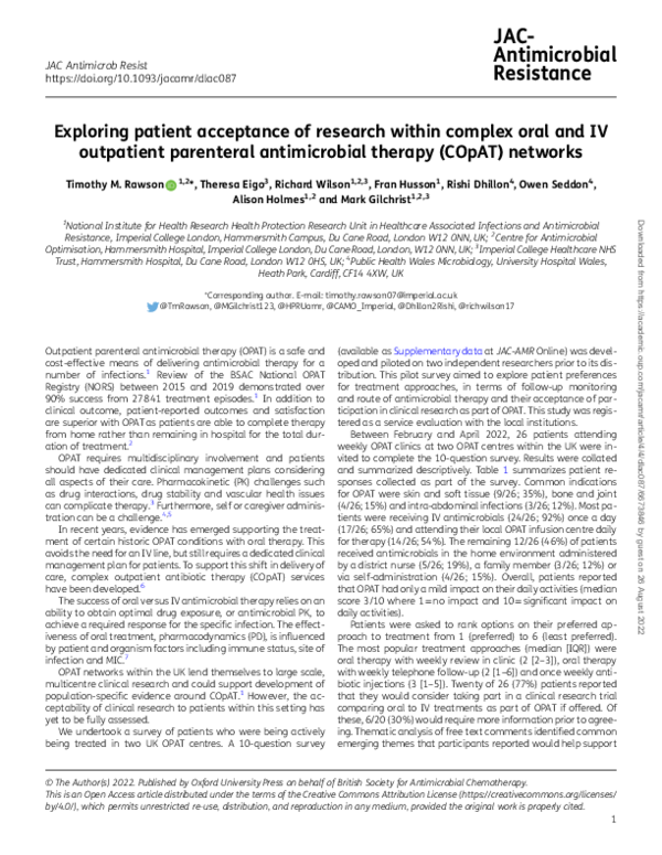 (PDF) Exploring patient acceptance of research within complex oral and ...