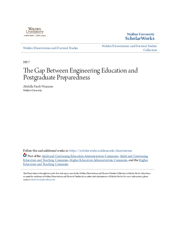 (PDF) The Gap Between Engineering Education and Postgraduate Preparedness
