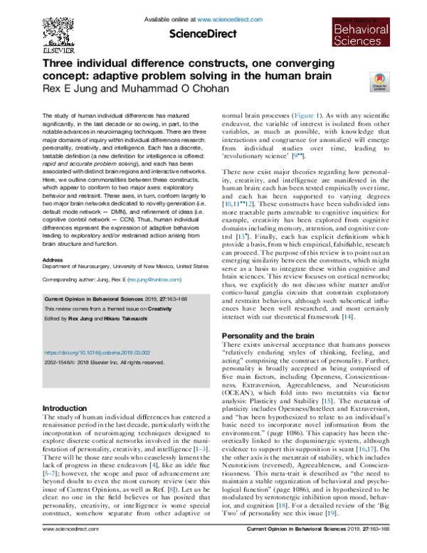 (PDF) Three individual difference constructs, one converging concept: adaptive problem solving ...
