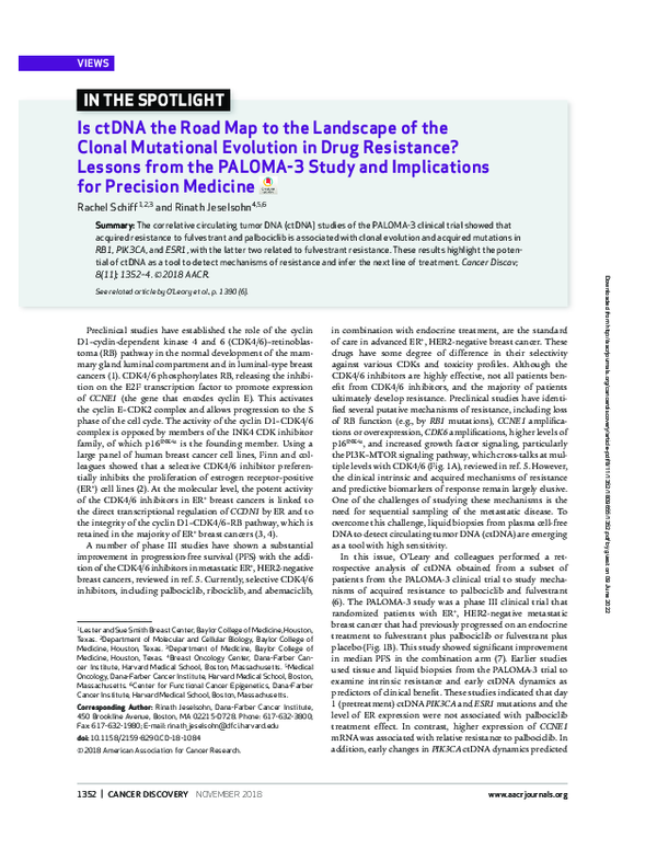 (PDF) Is ctDNA the Road Map to the Landscape of the Clonal Mutational ...