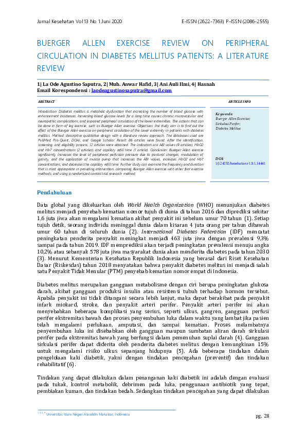 (PDF) Buerger Allen Exercise Review on Peripheral Circulation in ...
