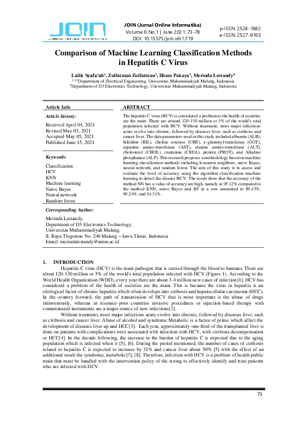 (PDF) Comparison of Machine Learning Classification Methods in ... (PDF) Comparison of Machine Learning Classification Methods in ...