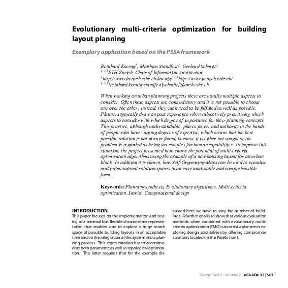 (PDF) Evolutionary multi-criteria optimization for building layout planning - Exemplary ...