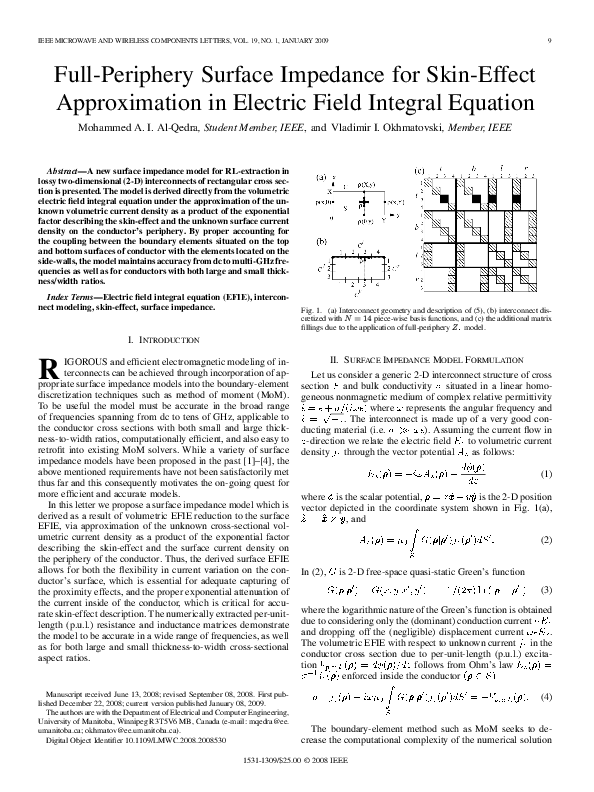 (PDF) Full-Periphery Surface Impedance for Skin-Effect Approximation in ...