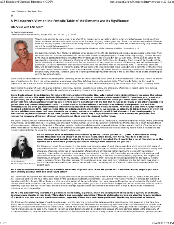 (PDF) A philosopher's view on the Periodic Table of the Elements and ...