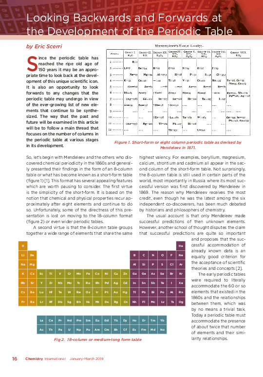 (PDF) Looking Backwards and Forwards at the Development of the Periodic ...