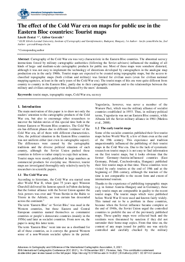 (PDF) The effect of the Cold War era on maps for public use in the ...