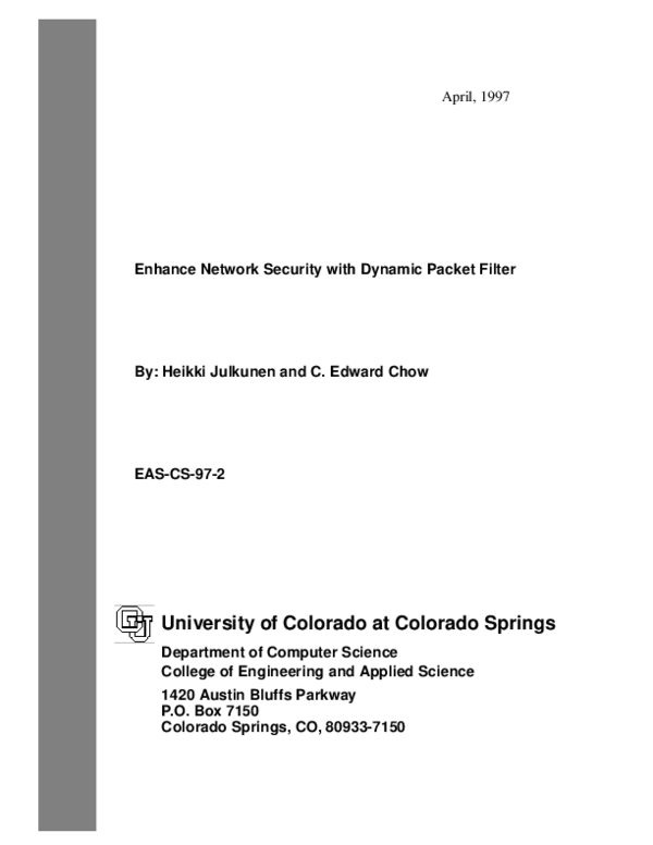Pdf Enhance Network Security With Dynamic Packet Filter