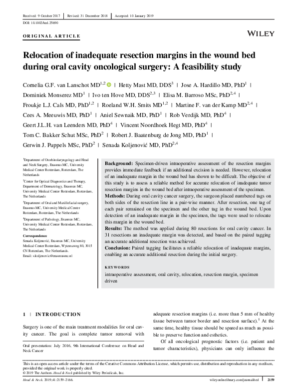 (PDF) Relocation of inadequate resection margins in the wound bed ...