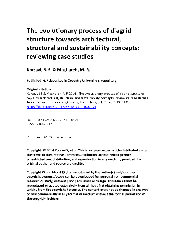 (PDF) The Evolutionary Process of Diagrid Structure Towards Architectural, Structural and ...