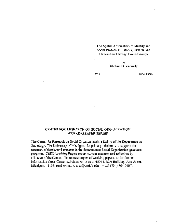 (PDF) The Spatial Articulation of Identity and Social Problems: Estonia ...