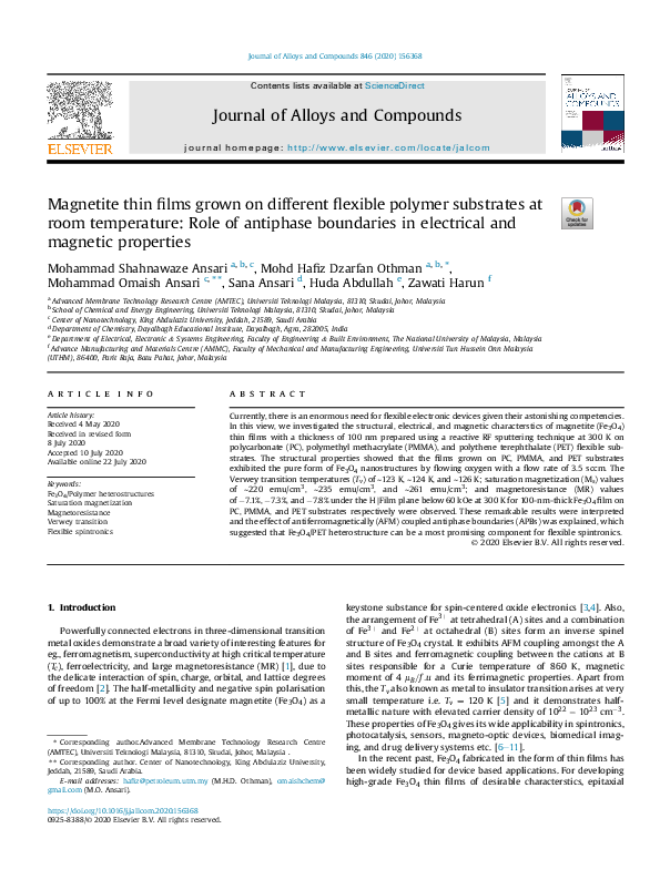 (PDF) Magnetite thin films grown on different flexible polymer ...