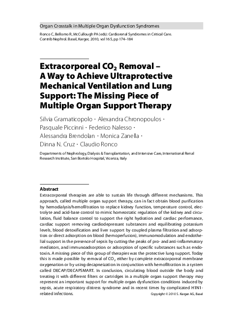 (PDF) Extracorporeal CO2 Removal – A Way to Achieve Ultraprotective ...