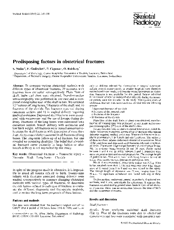(PDF) Predisposing factors in obstetrical fractures