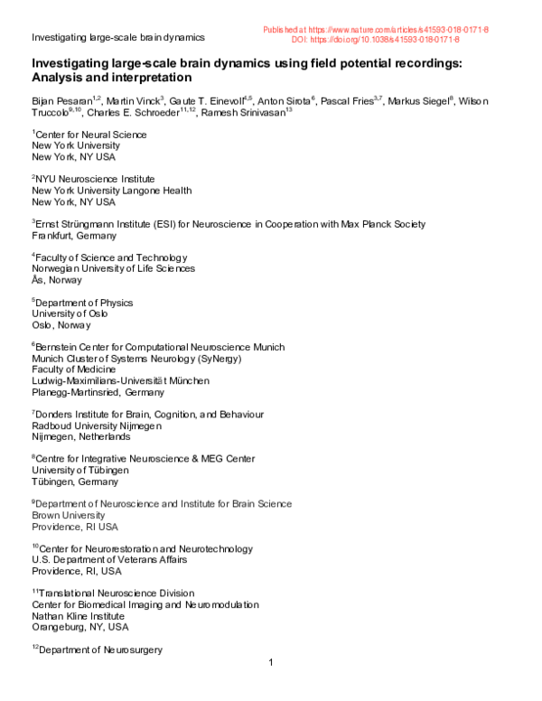 (PDF) Investigating large-scale brain dynamics using field potential ...