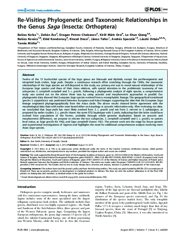 (PDF) Re-Visiting Phylogenetic and Taxonomic Relationships in the Genus ... (PDF) Re-Visiting Phylogenetic and Taxonomic Relationships in the Genus ...