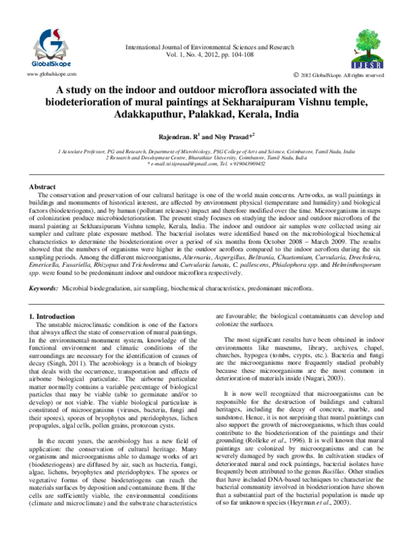 (PDF) A study on the indoor and outdoor microflora associated with the ...