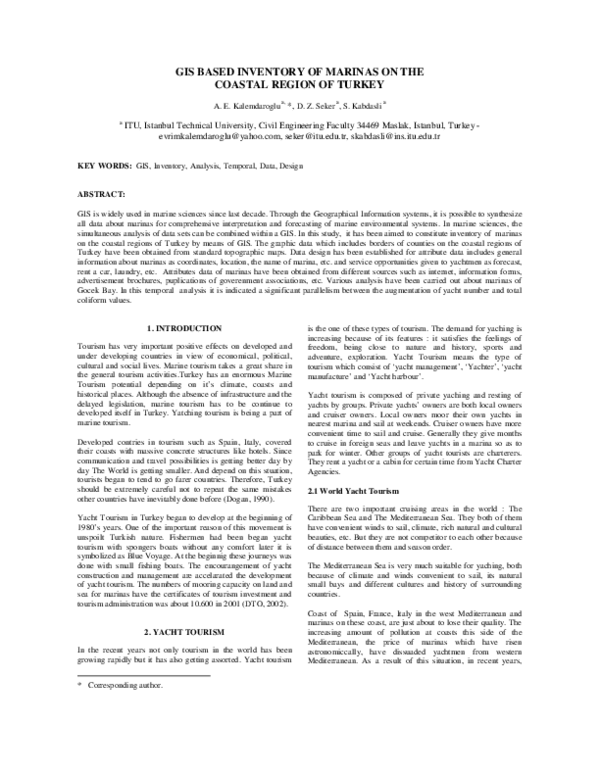 (PDF) GIS Inventory of Turkish Coastal Marinas and Yacht Impact