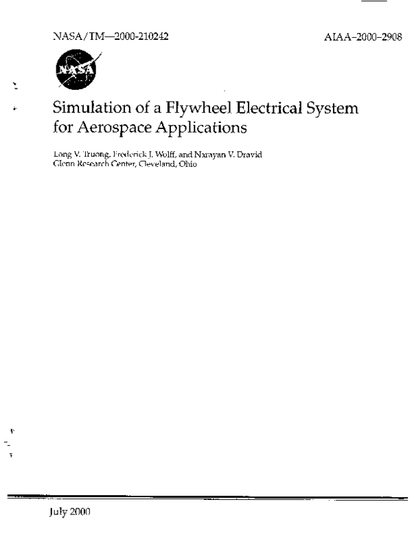 (PDF) Simulation of flywheel electrical system for aerospace applications