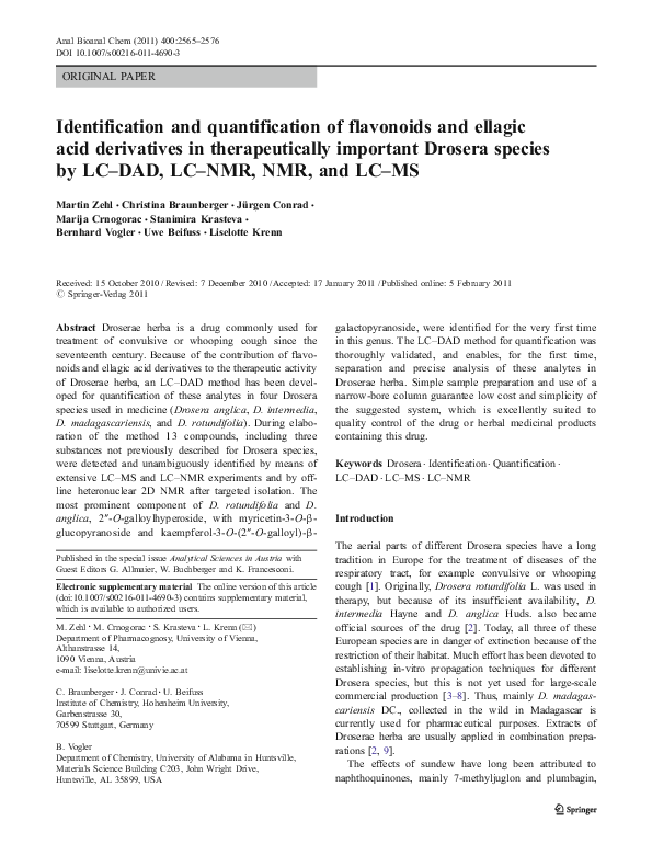 (PDF) Identification and quantification of flavonoids and ellagic acid ...