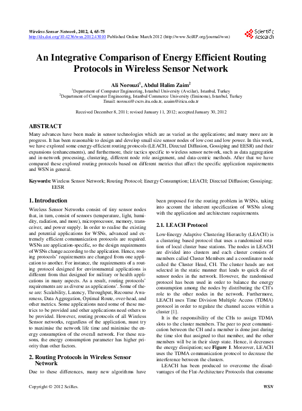 (PDF) An Integrative Comparison of Energy Efficient Routing Protocols ...