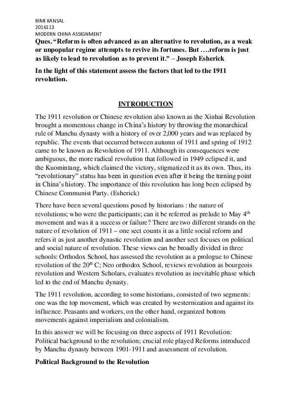 (PDF) 1911 Revolution of China