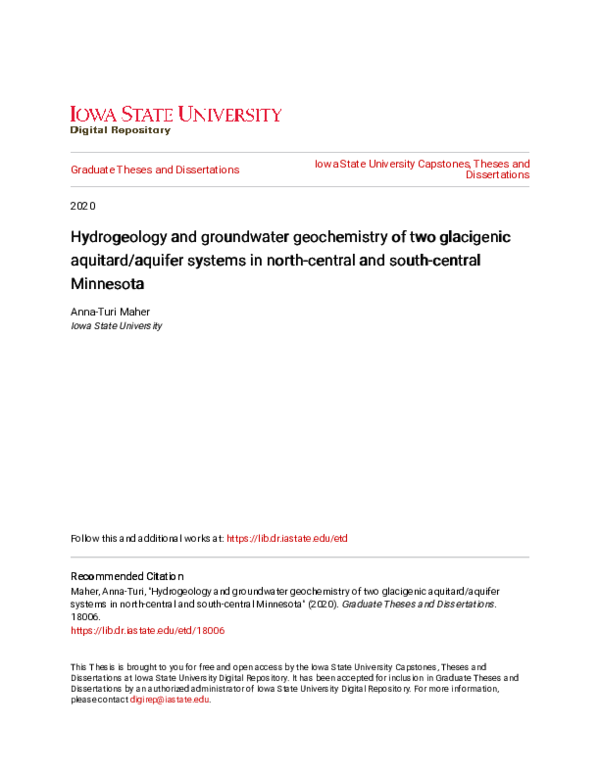 (PDF) Hydrogeology and groundwater geochemistry of two glacigenic ...