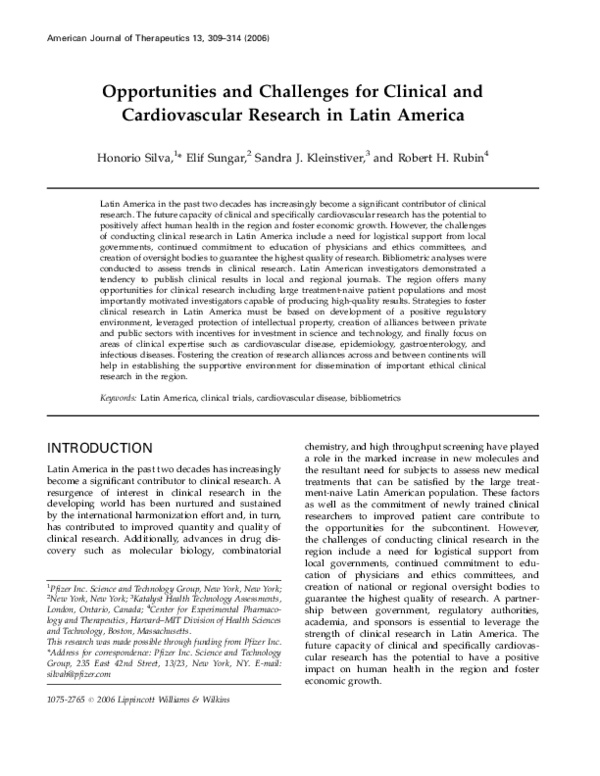 (PDF) Opportunities and Challenges for Clinical and Cardiovascular ...