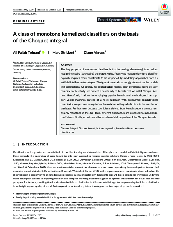 (PDF) A class of monotone kernelized classifiers on the basis of the ...