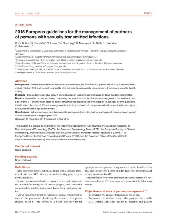 (PDF) 2015 European guidelines for the management of partners of ...