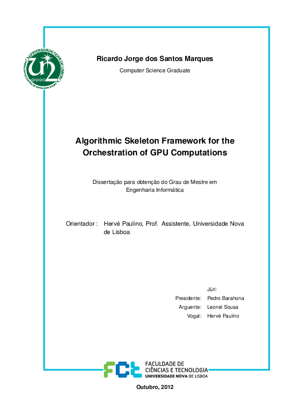 (PDF) Algorithmic Skeleton Framework for the Orchestration of GPU ...
