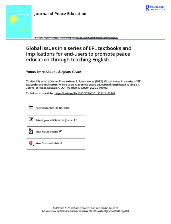 (PDF) Global issues in a series of EFL textbooks and implications for ...