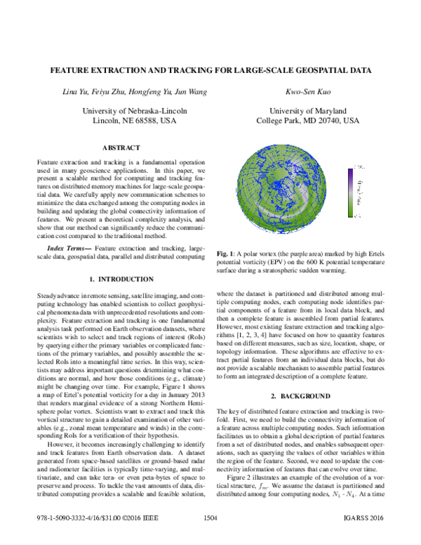 (PDF) Feature extraction and tracking for large-scale geospatial data ...