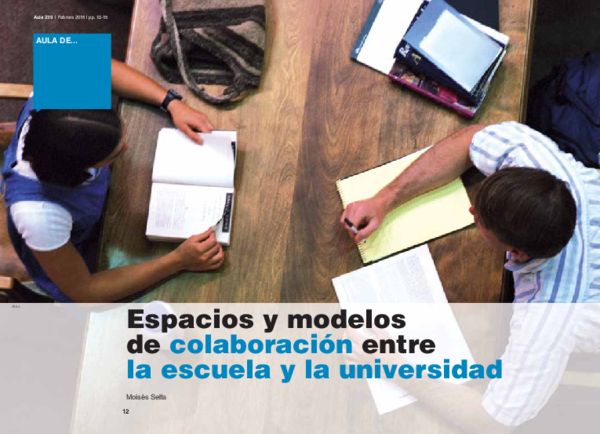 (PDF) Espacios y modelos de colaboración entre la escuela y la universidad