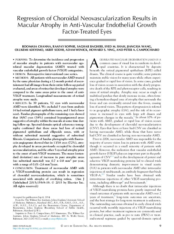 (PDF) Regression of choroidal neovascularization results in macular atrophy in anti-vascular ...