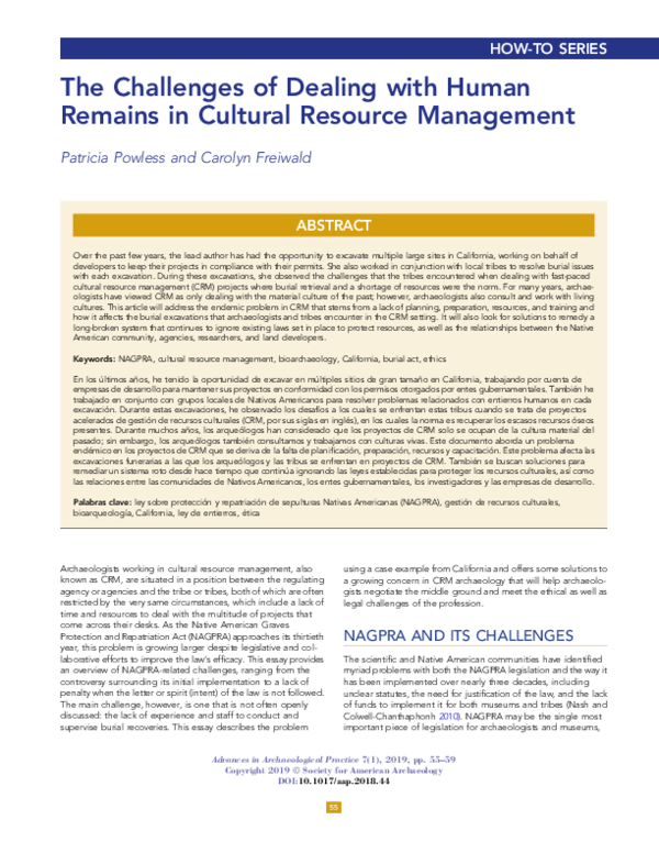 (PDF) Human Remains in Cultural Resource Management