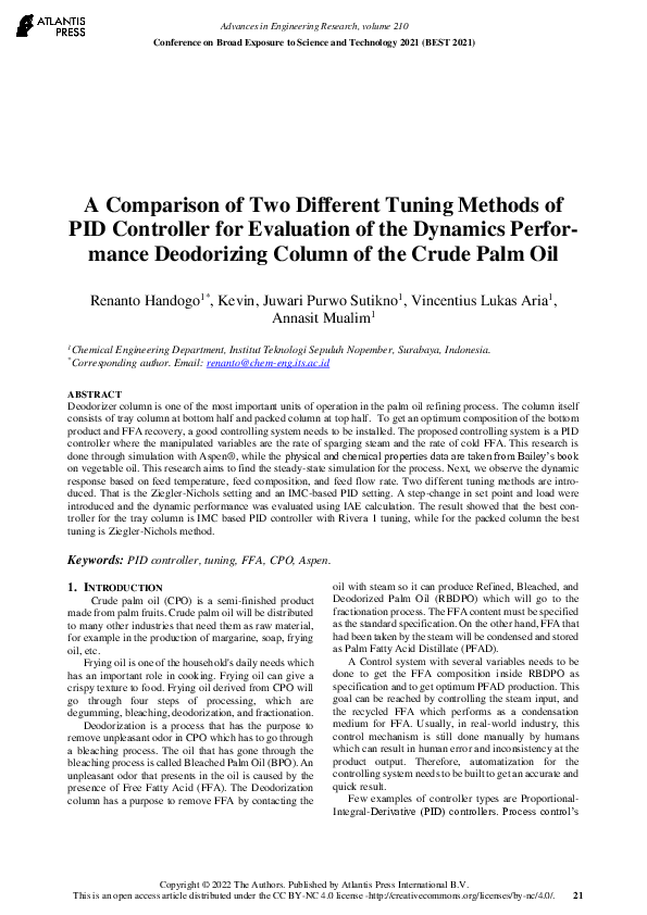 (PDF) A Comparison of Two Different Tuning Methods of PID Controller for Evaluation of the ...