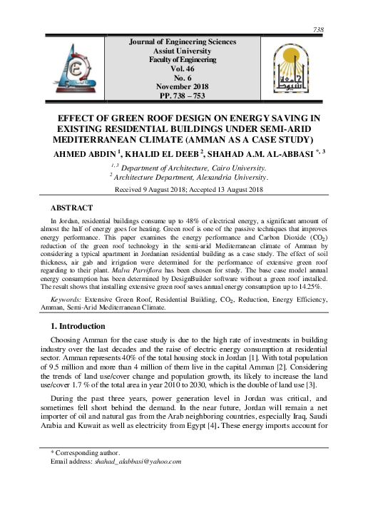 (PDF) Effect of Green Roof Design on Energy Saving in Existing ...