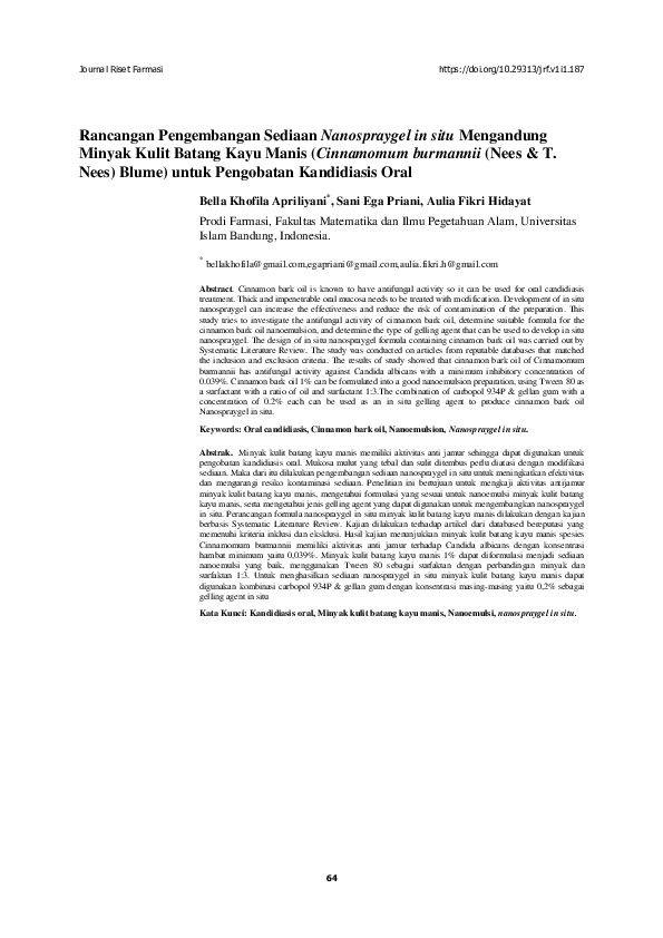 (PDF) Rancangan Pengembangan Sediaan Nanospraygel in situ Mengandung ...