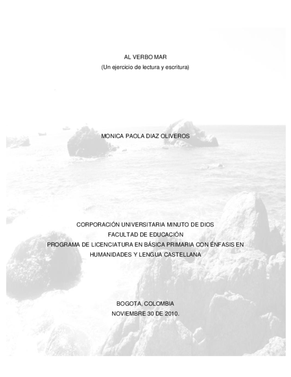 (PDF) Al verbo mar: un ejercicio de lectura y escritura | Guías de ...