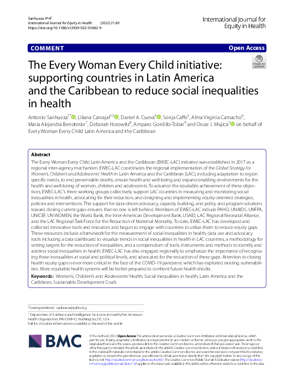 (PDF) The Every Woman Every Child initiative: supporting countries in ...