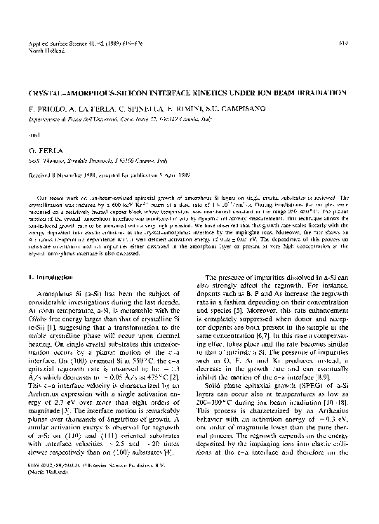 (PDF) Crystal-amorphous-silicon interface kinetics under ion beam ...