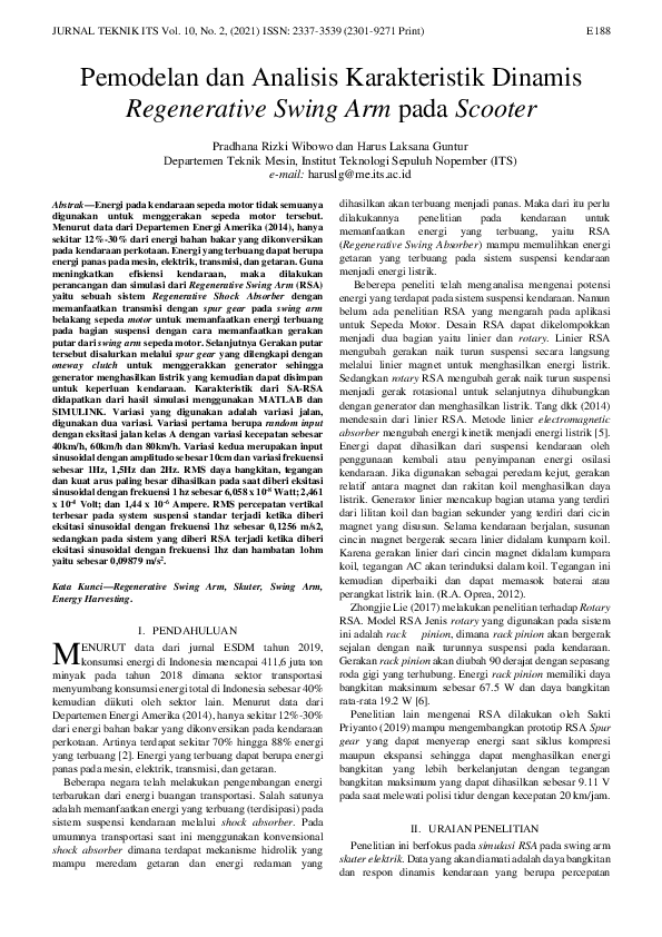 (PDF) Pemodelan Dan Analisis Karakteristik Dinamis Regenerative Swing ...